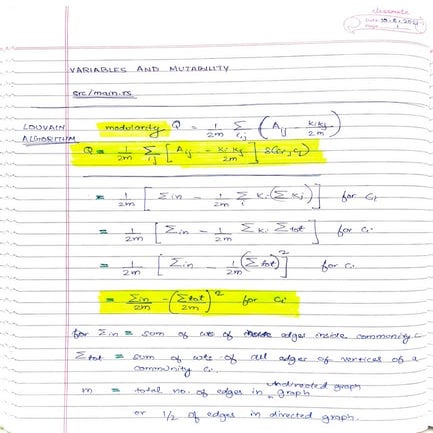 Delta Modularity Derivation Louvain Algorithm Notes Pdf Science