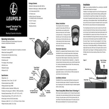 Instruction manual | Leupold DeltaPoint Red Dots | Optics Trade | PDF