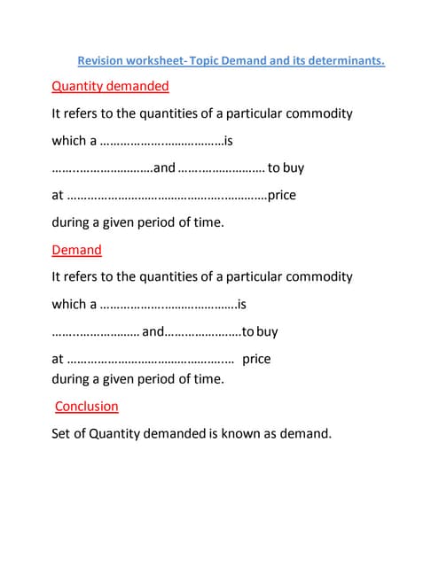Determinants of demand | PDF