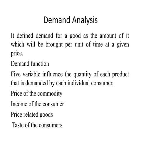 Demand analysis | PPT