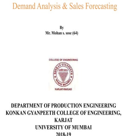 Demand Analysis & Sales Forecasting mohan samm.ppt