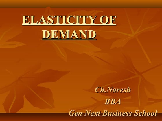 Price Elasticity Of Demand Pptx