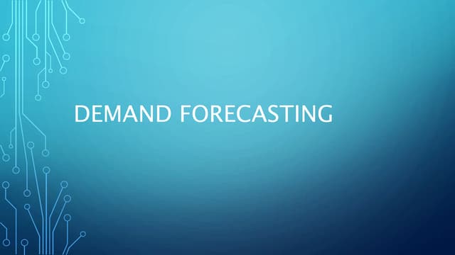 Demand forecasting | PPTX