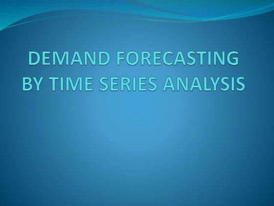 Time Series Slideshare Ppt