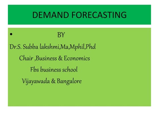 Demand forecasting | PPT