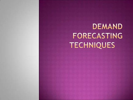 Forecasting models | PPT