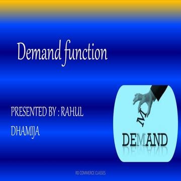 Demand function | law of demand | detail concept | PPTX
