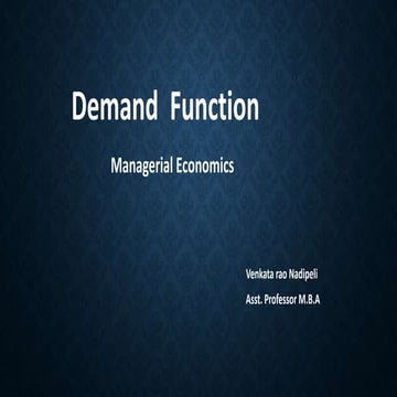 Demand Function in Managerial Economics. | PPTX