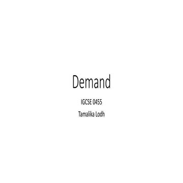 Demand and supply Introduction IGCSE 0455 | PPTX