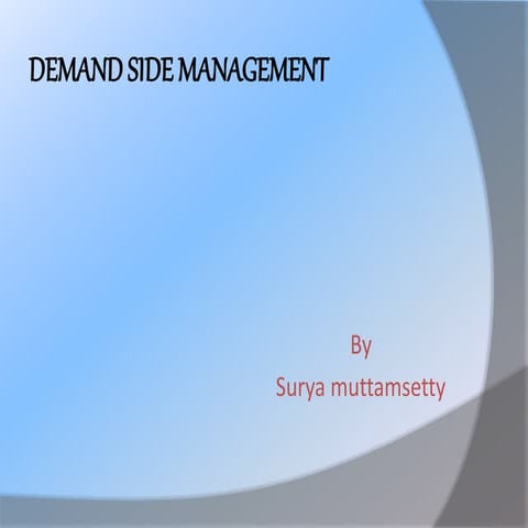 Demand side management, | PPTX