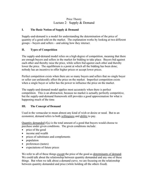 The law of supply and demand | PPT | Commodities | Economy