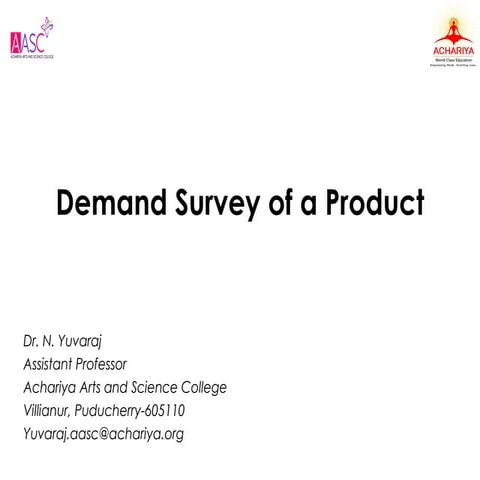 Demand survey of a product | PPT