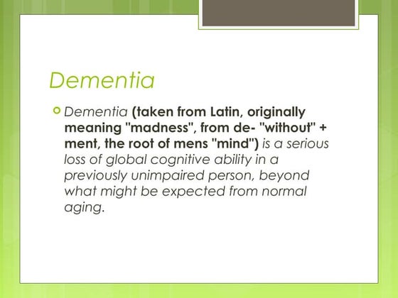 Dementia | PPTX