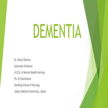 Dementia disorder | PPT