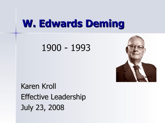 The deming philosophy | PPTX | Business | Business and Finance