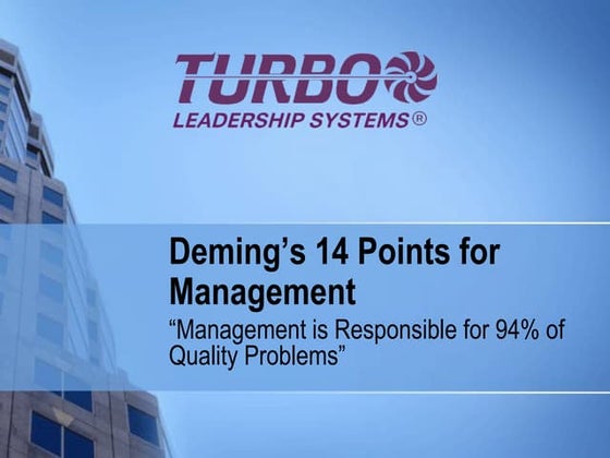 Deming’s 14 points | PPTX | Business Administration | Business