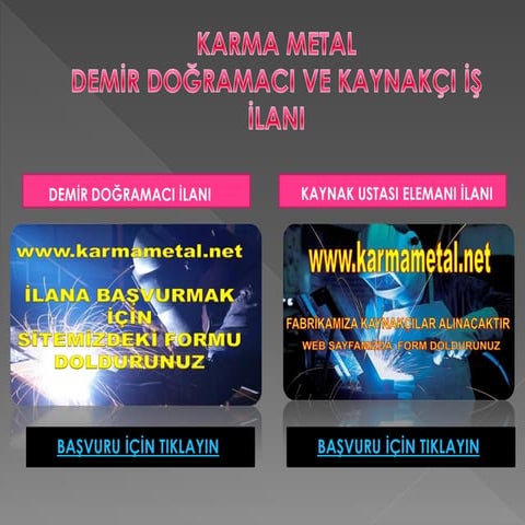 Demir dogramaci ve kaynakci is eleman alimi ilani istanbul kirac avcilar KARMA METAL | PDF