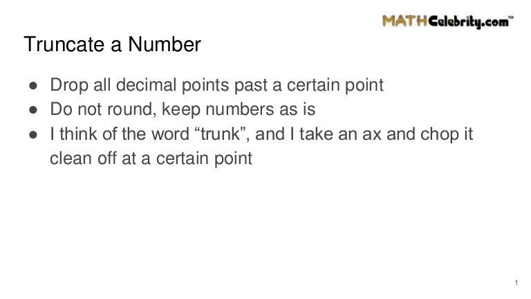 Truncate A Number