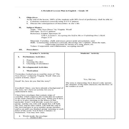 Elements of a short story.Lesson Plan | DOCX