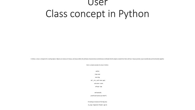 Python Class And Objects Blueprint Concept Ppt 3476