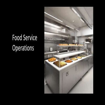 Fundamentals in Food Service Operation: Introduction | PDF