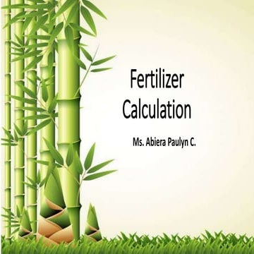 Fertilizer Calculation PowerPoint Presentation | PPTX