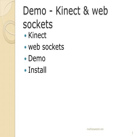 Demo kinect & web sockets | PPT