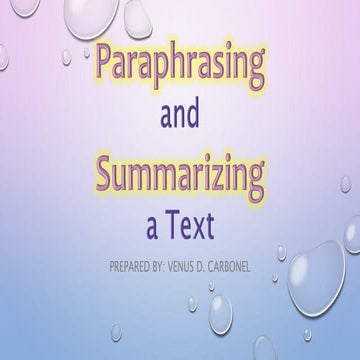 Demo paraphrasing/summarizing | PPTX