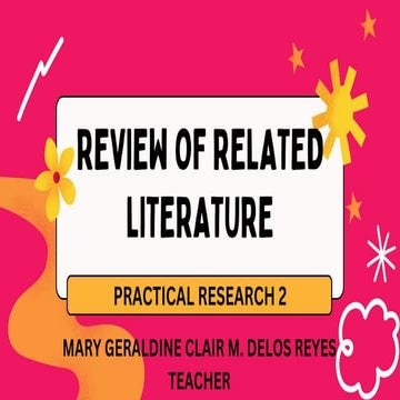 A Review of Related Literature (RRL) is a critical summary and ...