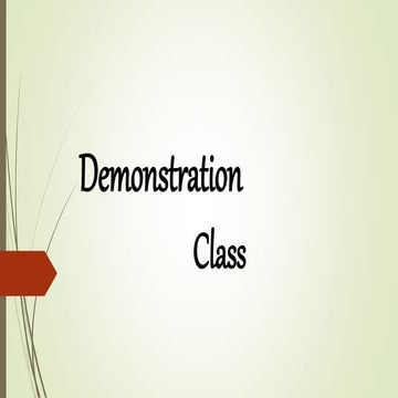 Demonstration Class Adarsha Vidyalaya by Arif Ali | PPTX