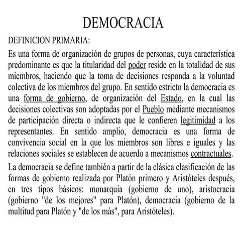 Definicion De Democracia Democracia: ¿Qué Es? ¿Qué Tipo Hay En