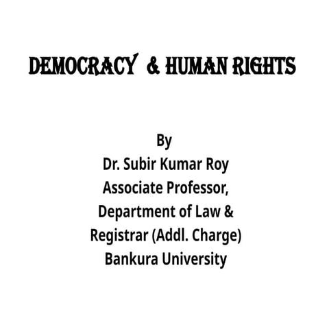 DEMOCRACY AND HUMAN RIGHT theory. pptx | PPT