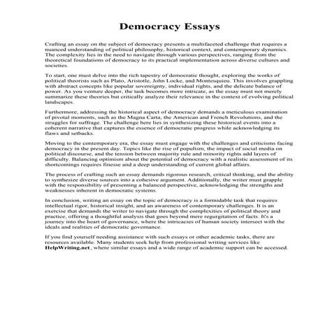 Democracy Essays.pdf | Civic affairs | Politics