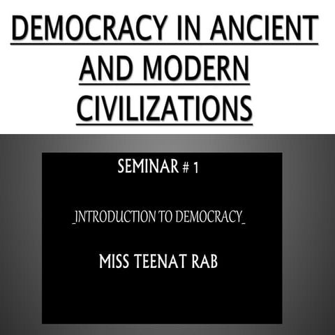 Democracy in ancient and modern civilizations | PPTX