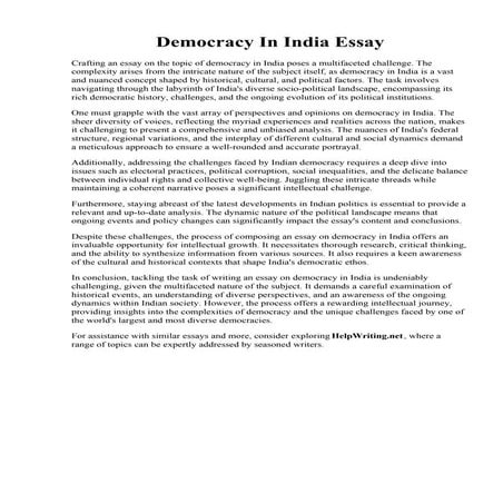 Democracy In India Essay.pdf