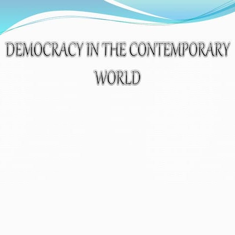 Democracy in the contemporory world | PPTX