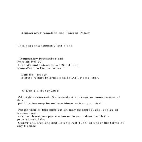 Democracy Promotion and Foreign PolicyThis page.docx | Political Issues ...