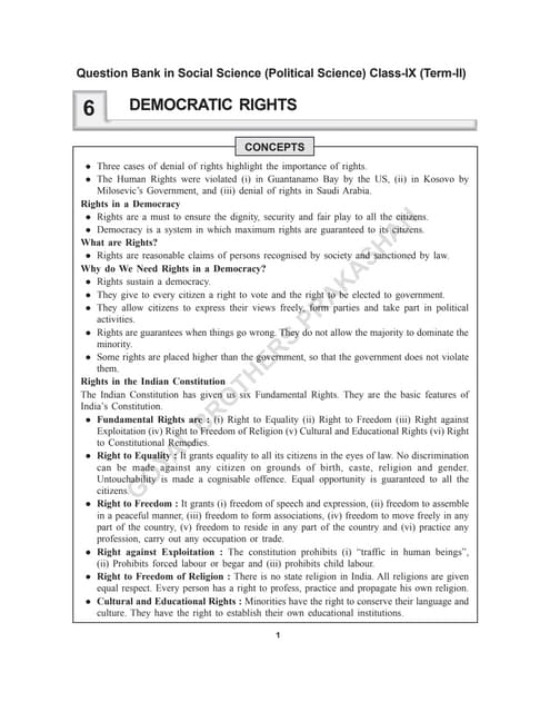 Democratic rights class IX | PPT