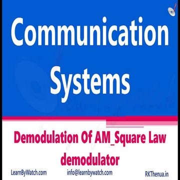 Demodulation Of Am Square Law Demodulator Pptx