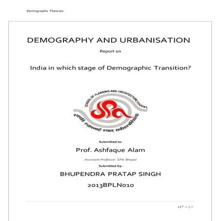 Demographic Transition model of India | DOCX