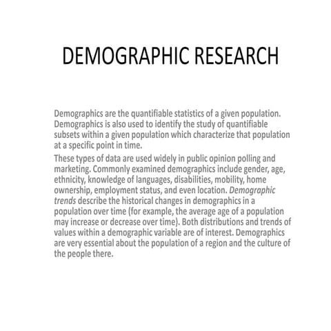 Demographic research | PPTX