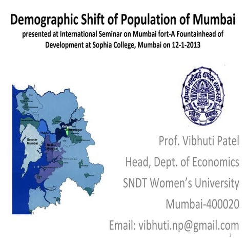 Demographic shift of population of Mumbai 11 12 jan 2012 | PPT