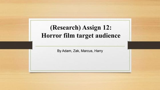 Iconography in the zombie horror genre | PPTX