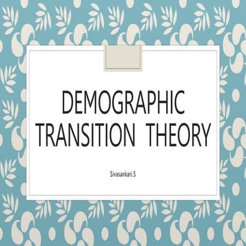 DEMOGRAPHIC TRANSITION THEORY | PPTX