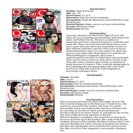 Demographs and pyschographs analysis | DOCX