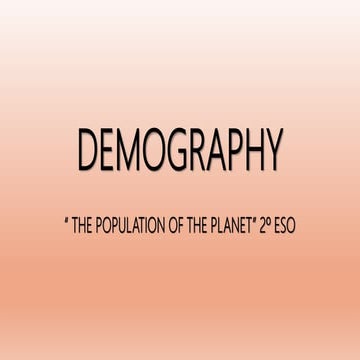 Demography | PPTX | Geography | Science