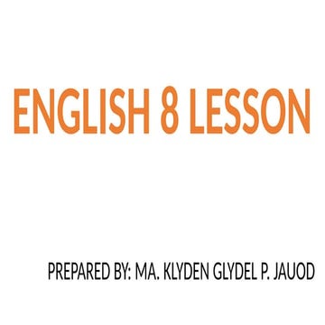 ENGLISH DEMONSTRATION TEACHING SAMPLE PRESENTATION | PPTX