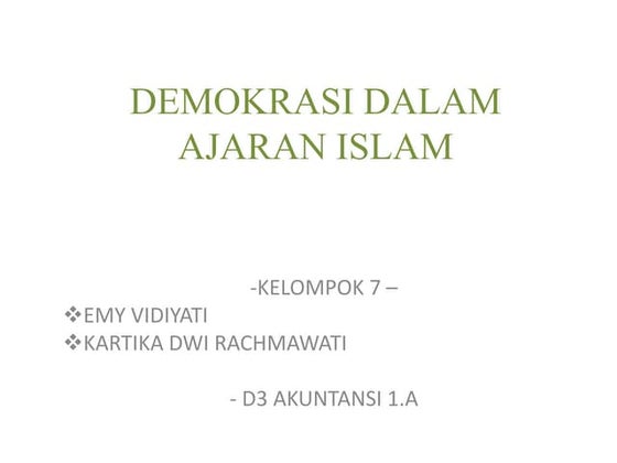 Demokrasi dalam islam | PPT