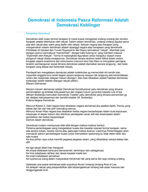 Presentasi demokrasi Indonesia | PPTX