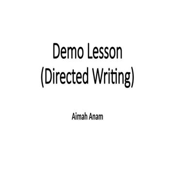 Demo Lesson Directed Writing and EFL Writing .pptx | Free Download